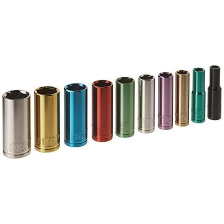 10 Piece 3/8" Drive SAE Deep Wall Color Coded Socket Set | Walmart Canada