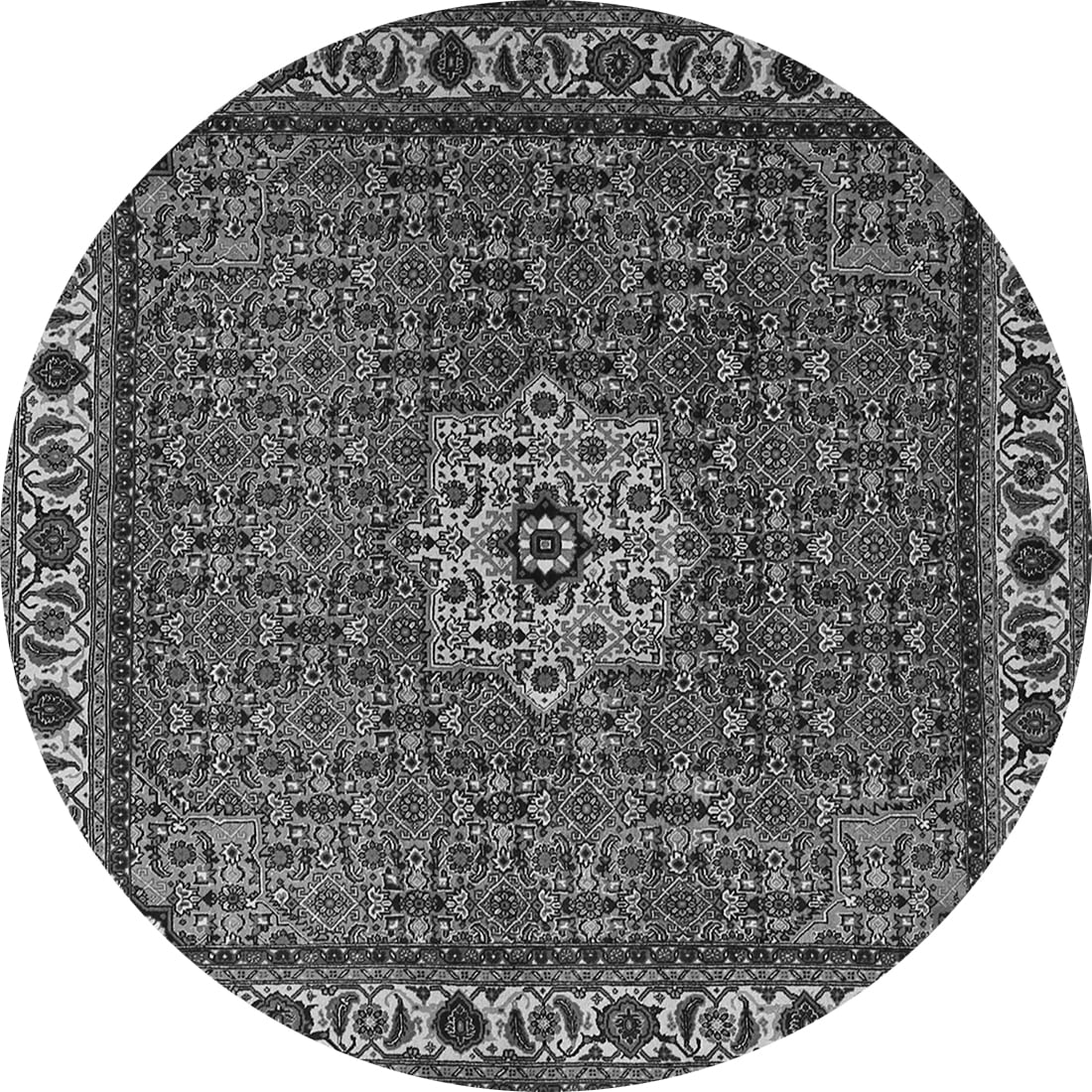 Ahgly Company Indoor Round Persian Gray Traditional Area Rugs, 7' Round ...