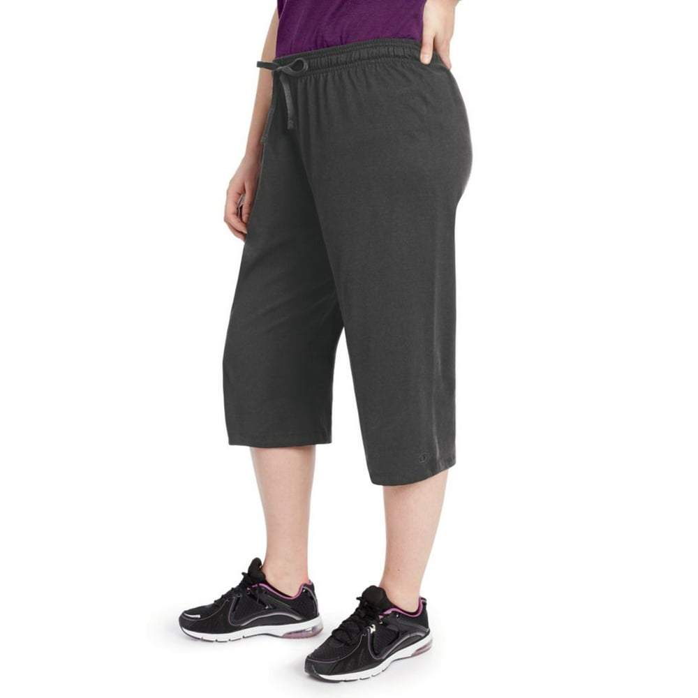 Champion - Champion Women's Plus Size Soft-Touch Jersey Capri Pant ...