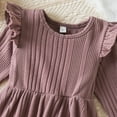IWEMEK Little Girl Winter Dresses Ruffle Long Sleeve Crew Neck Dress ...