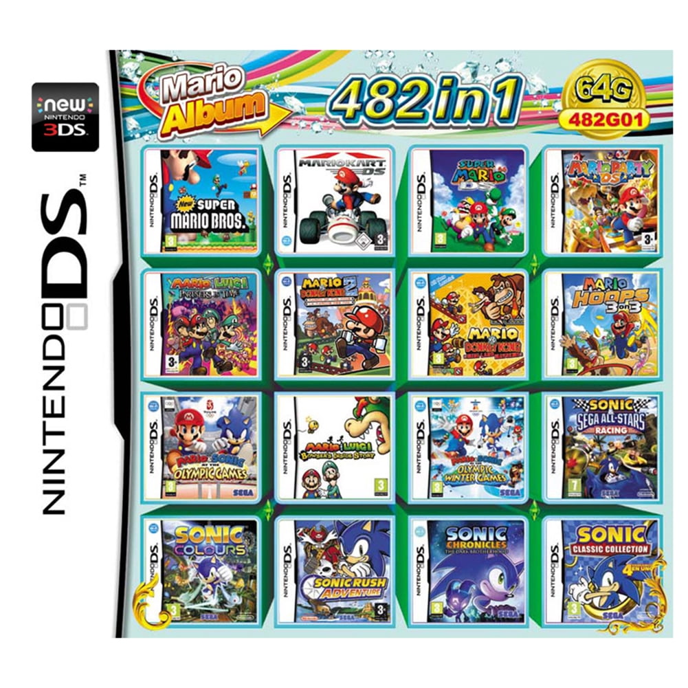 520 en 1 NDS Game Pack Card Compilaciones para 3DS 3DS NDSi y NDS (482 ...