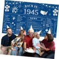 GZHJMY 80th Birthday Party Decorations – Blue Silver Banner, 1945 ...