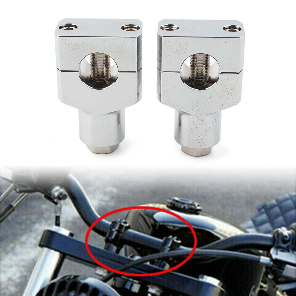 ZS 1" Chrome Aluminum Motorcycle Handlebar Handle Bar Adapter Risers ...