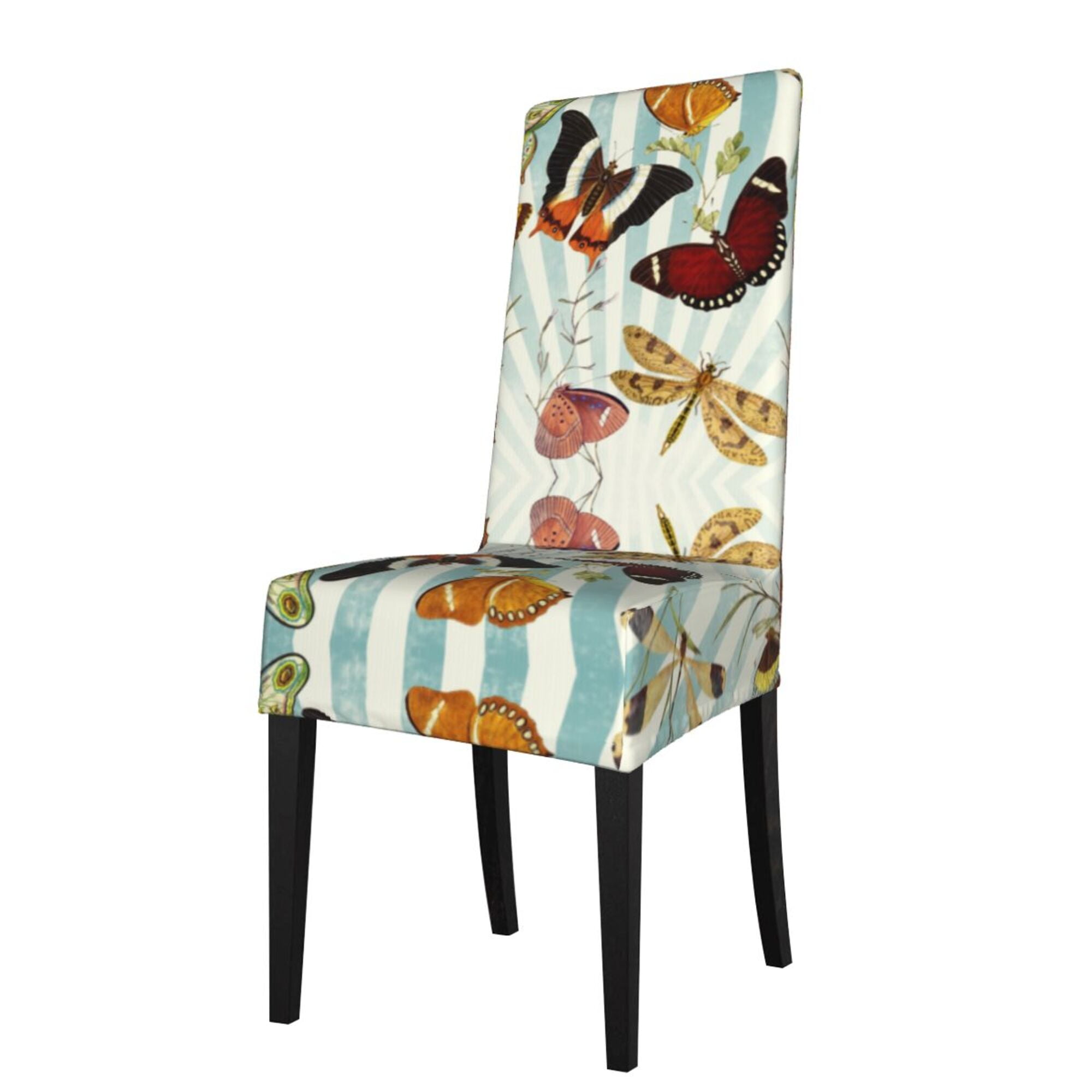 Vintage Sky Butterfly Collage Dining Chair Slipcovers Chair Protectors ...
