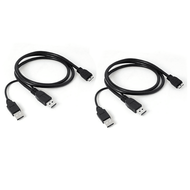 2X un Doble A de Mini B USB 3.0 Y-Cable Mover el Disco Duro Cable Negro ...