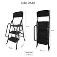 3 Step Ladder with Handrails 330 lb Capacity Step Stool Folding ...