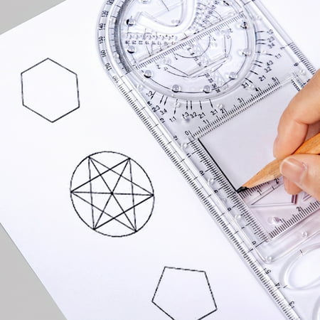 Multifunctional Geometric Ruler Portable Geometric Drawing Template ...