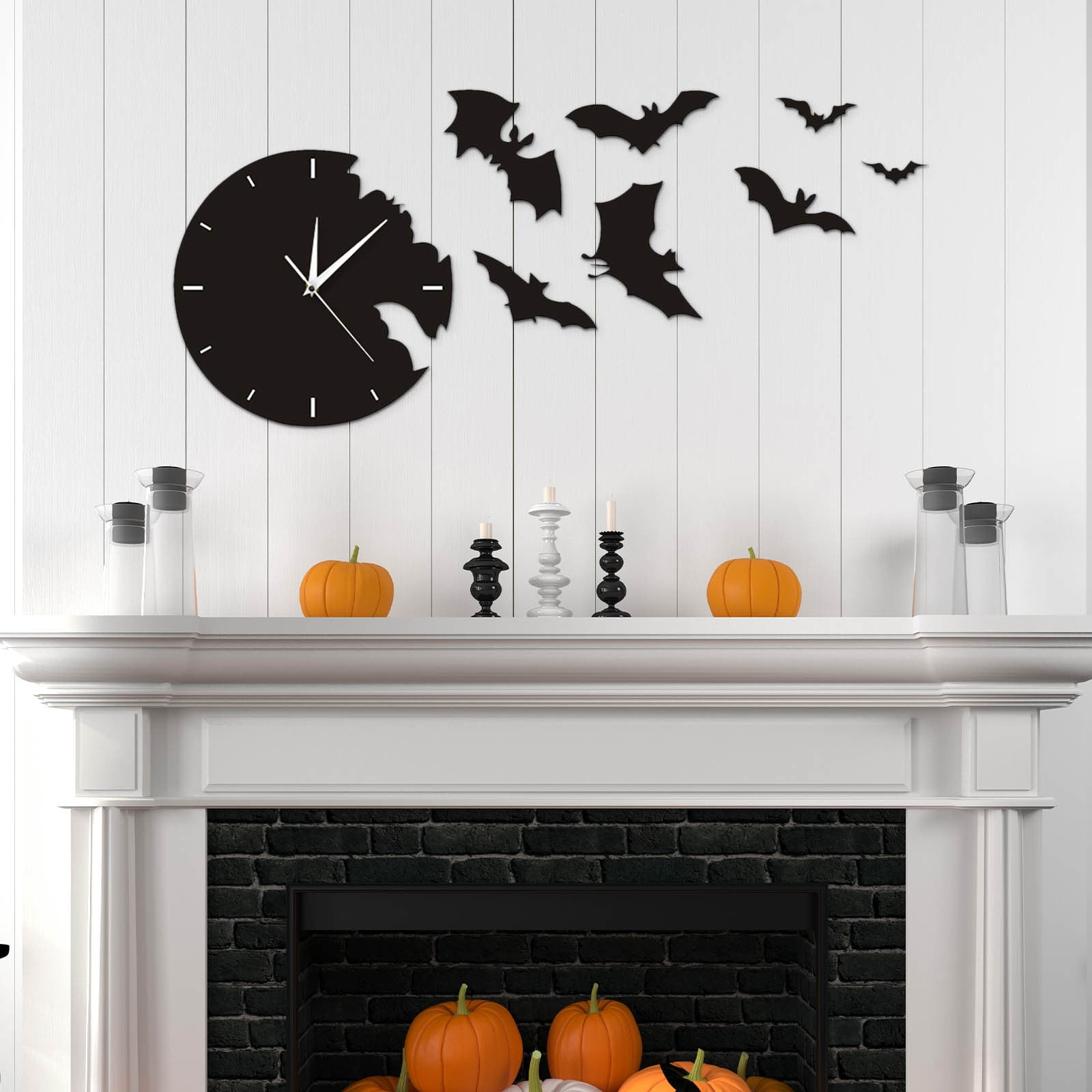Click here for Hot6sl Halloween Bats Wall Clock Scary Bats Symbol... prices