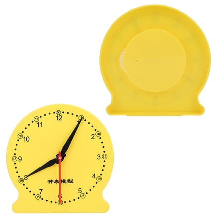 2 PCS/Pack Yellow Children Clock Toy Science Teaching Time Clock Model ...