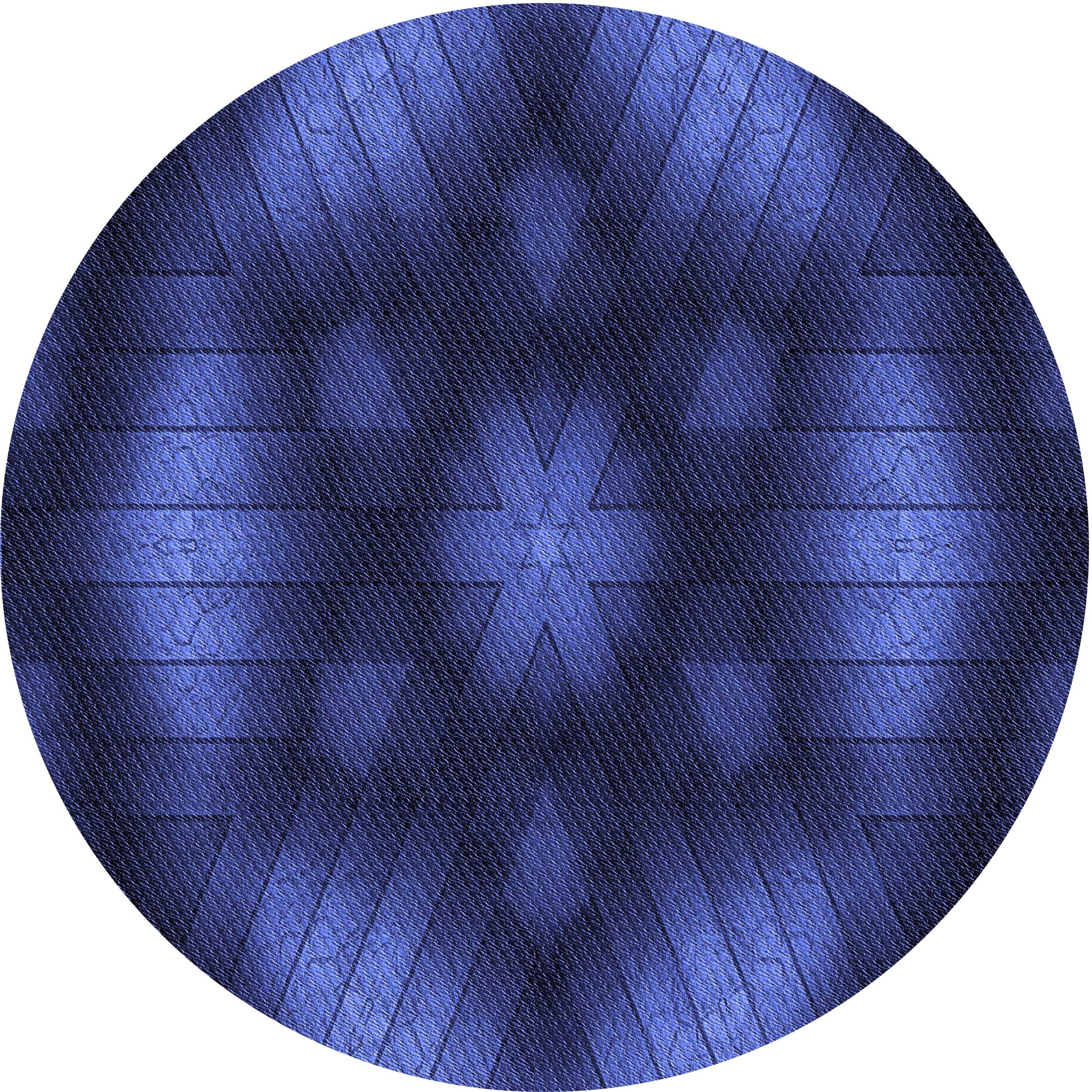 Ahgly Company Indoor Round Patterned Royal Blue Area Rugs, 8' Round ...