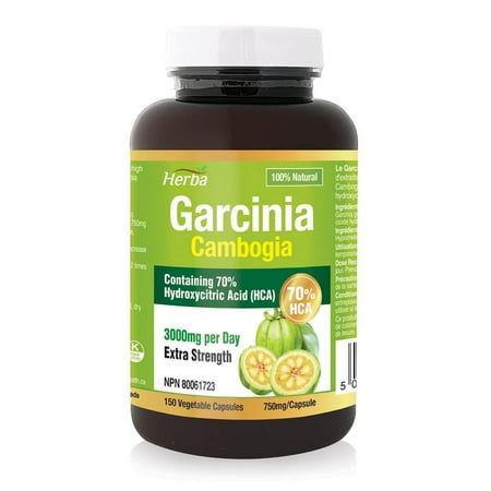 Herba Garcinia Cambogia Extract 750mg – 150 Vegetable Capsules | Extra Strength - 70% HCA ...