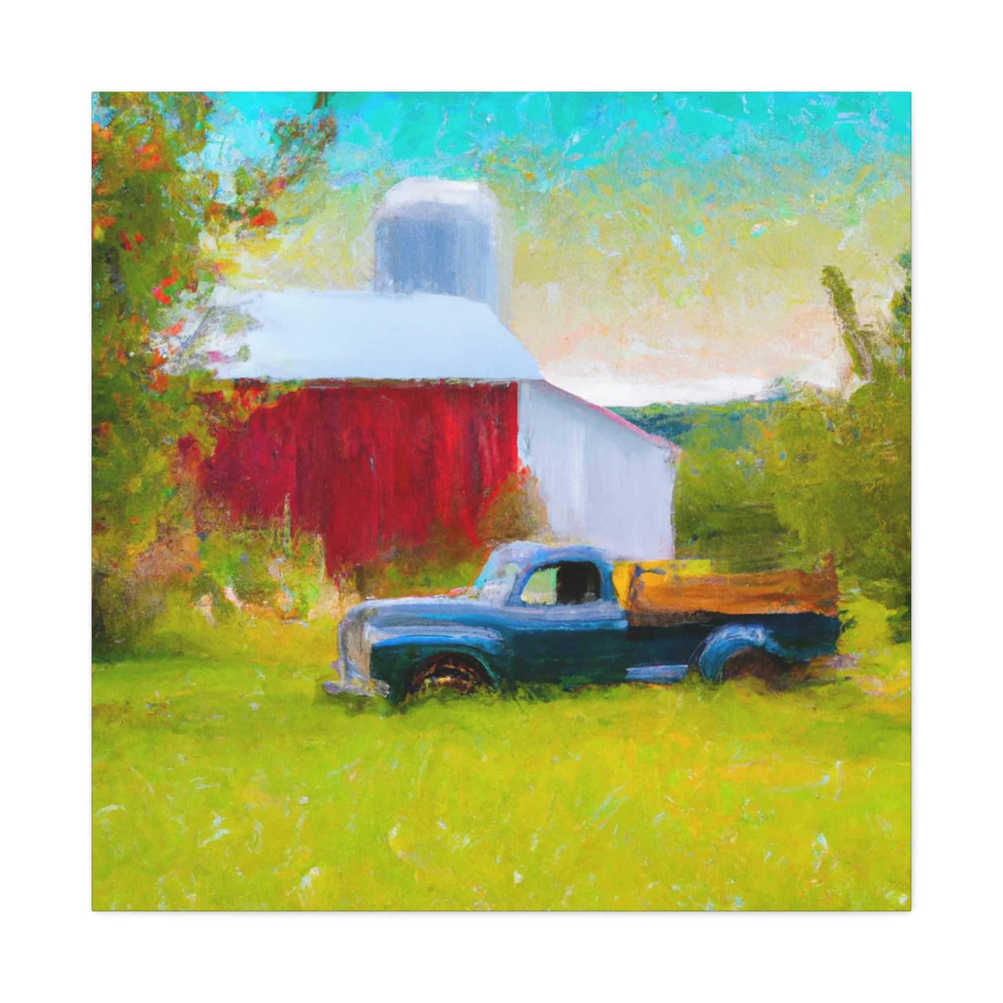 Old Rusty Pickup - Canvas - Walmart.com