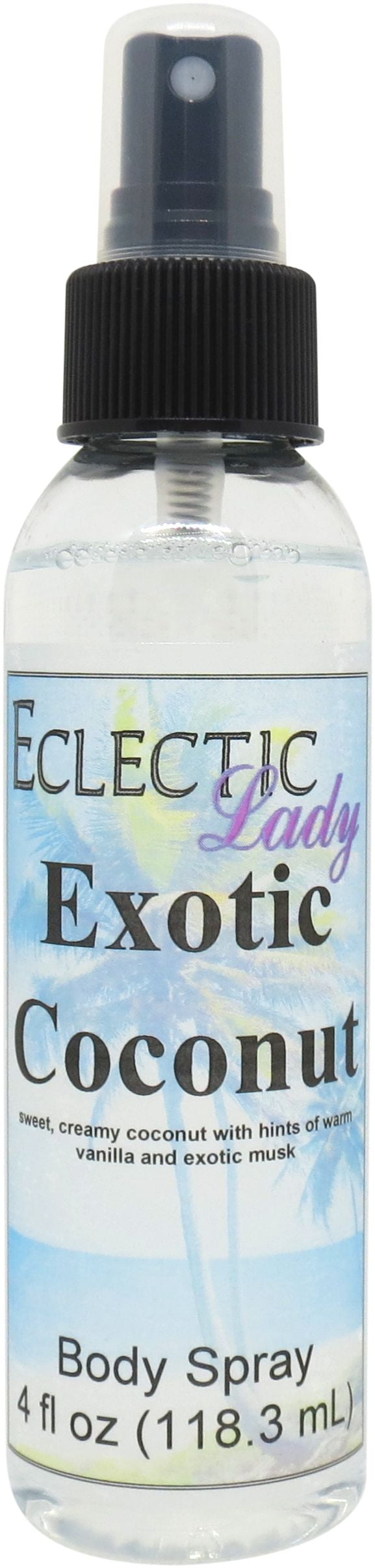 Exotic Coconut Body Spray, Eclectic Lady, Hydrating Mist, Unisex, 4 oz ...