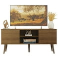 Madesa TV Stand Console with 2 Doors and 2 Shelves with Cable ...