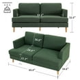 Gericco Green Loveseat Sofa, Mid Century Modern Furniture for Living ...