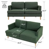 Gericco Green Loveseat Sofa, Mid Century Modern Furniture for Living ...