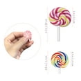 NUOLUX 36 Pcs Clay Lollipop Candy Embellishment DIY Rainbow Color Lolly ...