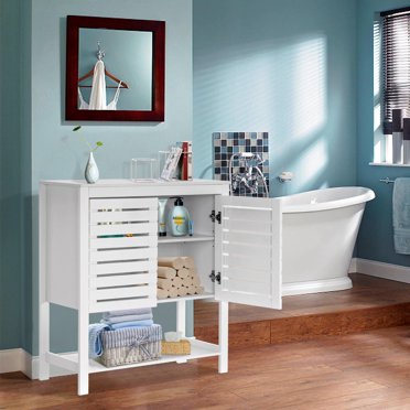 ZENSTYLE Standalone Large Freestanding Bathroom Floor Cabinet, White ...