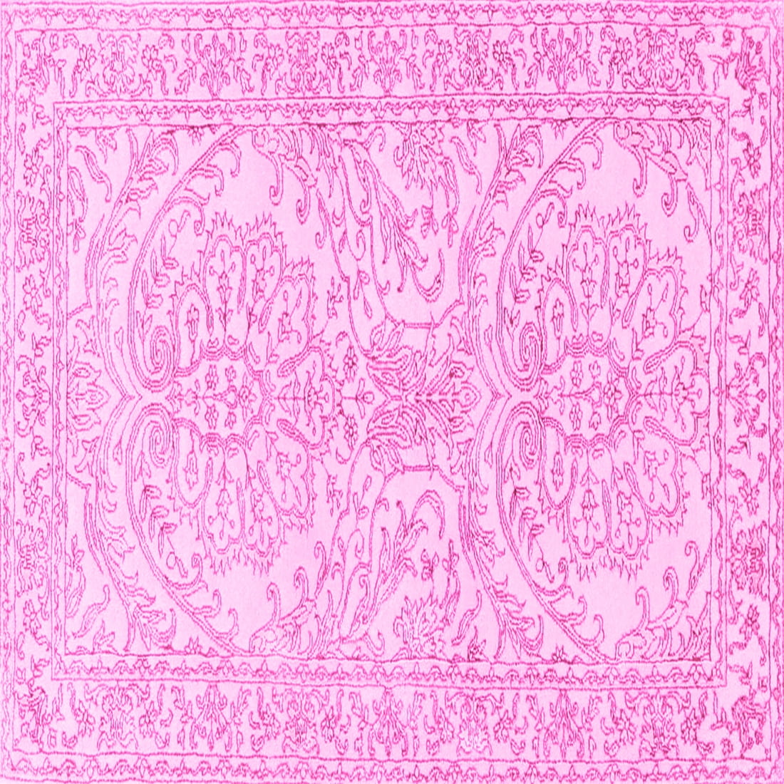 Ahgly Company Indoor Square Persian Pink Traditional Area Rugs, 6 ...