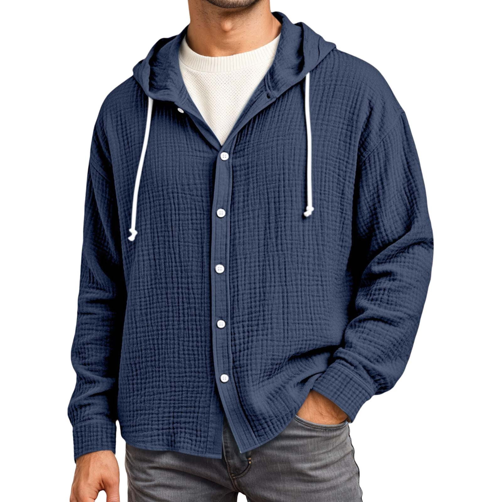 Click here for Chenmuxiuu Mens Hooded Shirt Jacket For Everyday C... prices