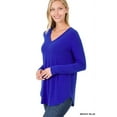 Zenana Women Plus Long Sleeve V-Neck Jersey Tee, Relaxed Fit, Round Hem ...