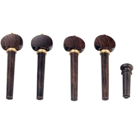 Finest Ebony 4/4 Scale Violin Tuning Pegs + Endpin Musical Instrument ...