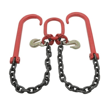 SKYSONIC 3/8" Grade 70 V-Type Transport Tow Chain with 15 J- 2Ft Long ...