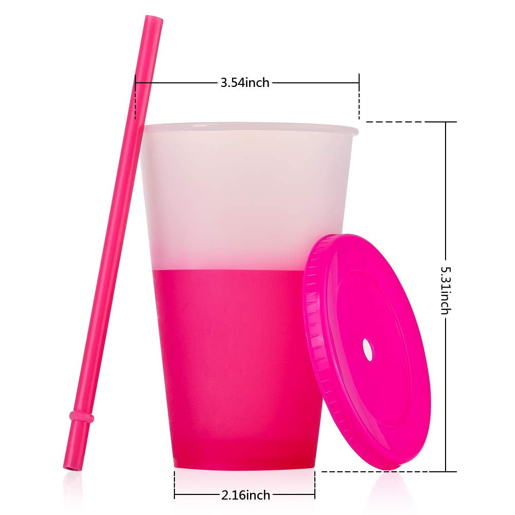 Buy Color Changing Cups with Straws and Lids, 5 Pack Reusable DIY Cold ... Buy Color Changing Cups with Straws and Lids, 5 Pack Reusable DIY Cold ...