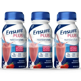 Ensure Plus Nutrition Shake, Strawberry 8 oz bottles (case of 24 ...