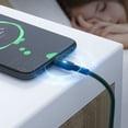 Intelligent Braided Type C Charging Cable With LED Light Indicators And ...