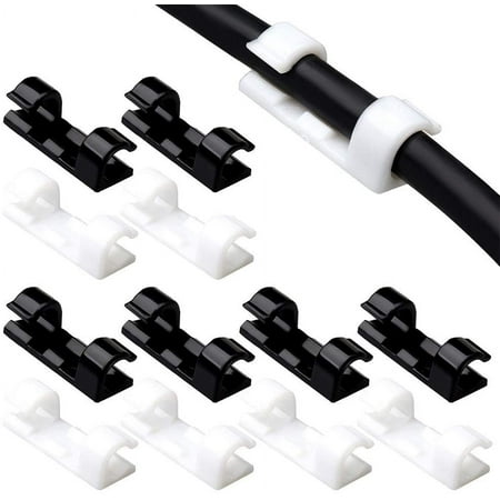 SHENMO 40 Pcs Adhesive Cable Clips, Self-Adhesive Cable Tie Clips for ...