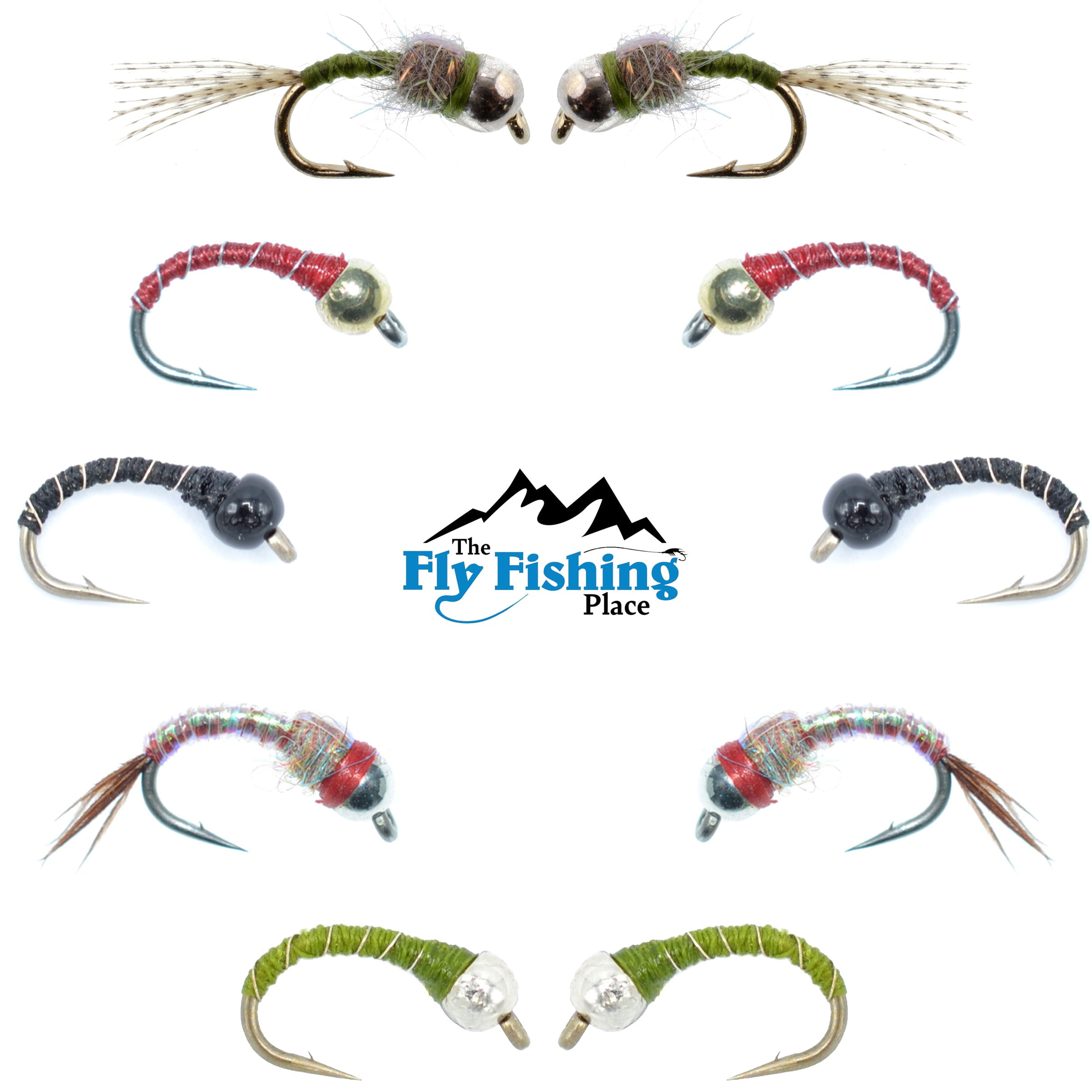 Basics Collection - Essential Bead Head Midge Nymph Assortment - 10 Wet ...