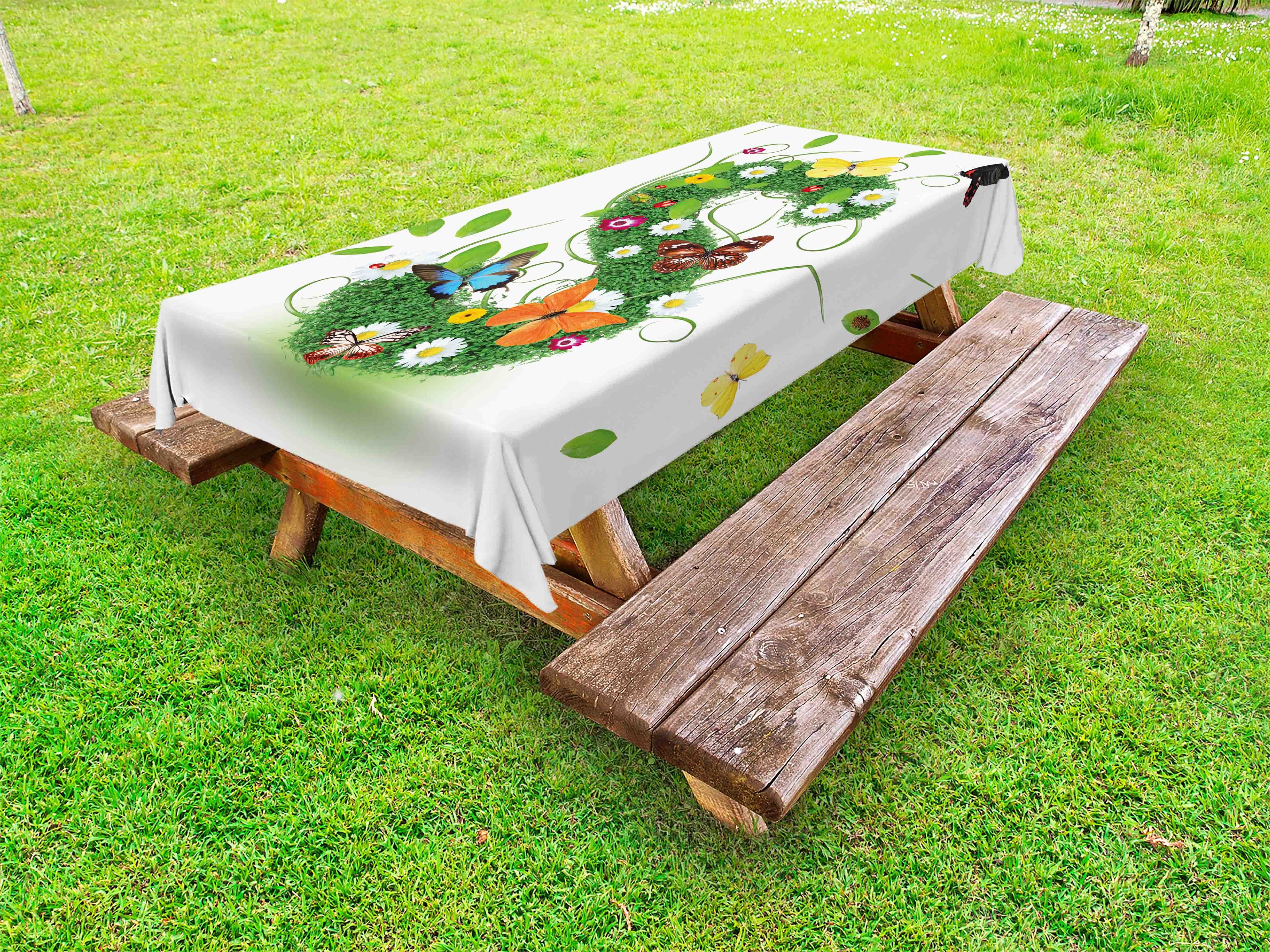 Letter S Outdoor Tablecloth, Multicolored Nature Inspired Alphabet ...