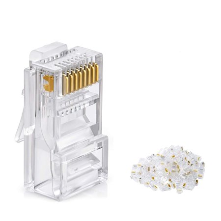 Cat6 Connectors, Cat6 RJ45 Ends 50-Packs, Cat6 / Cat5e / Cat5 RJ45 ...