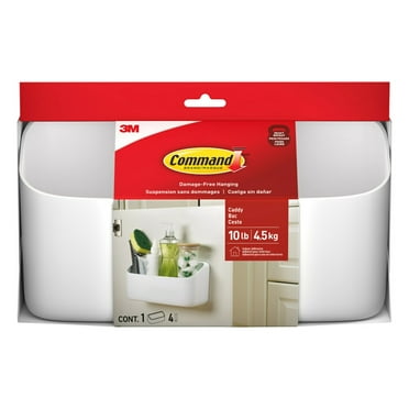 Command Shower Caddy with Water-Resistant Strips, Frosted, 1 Large ...