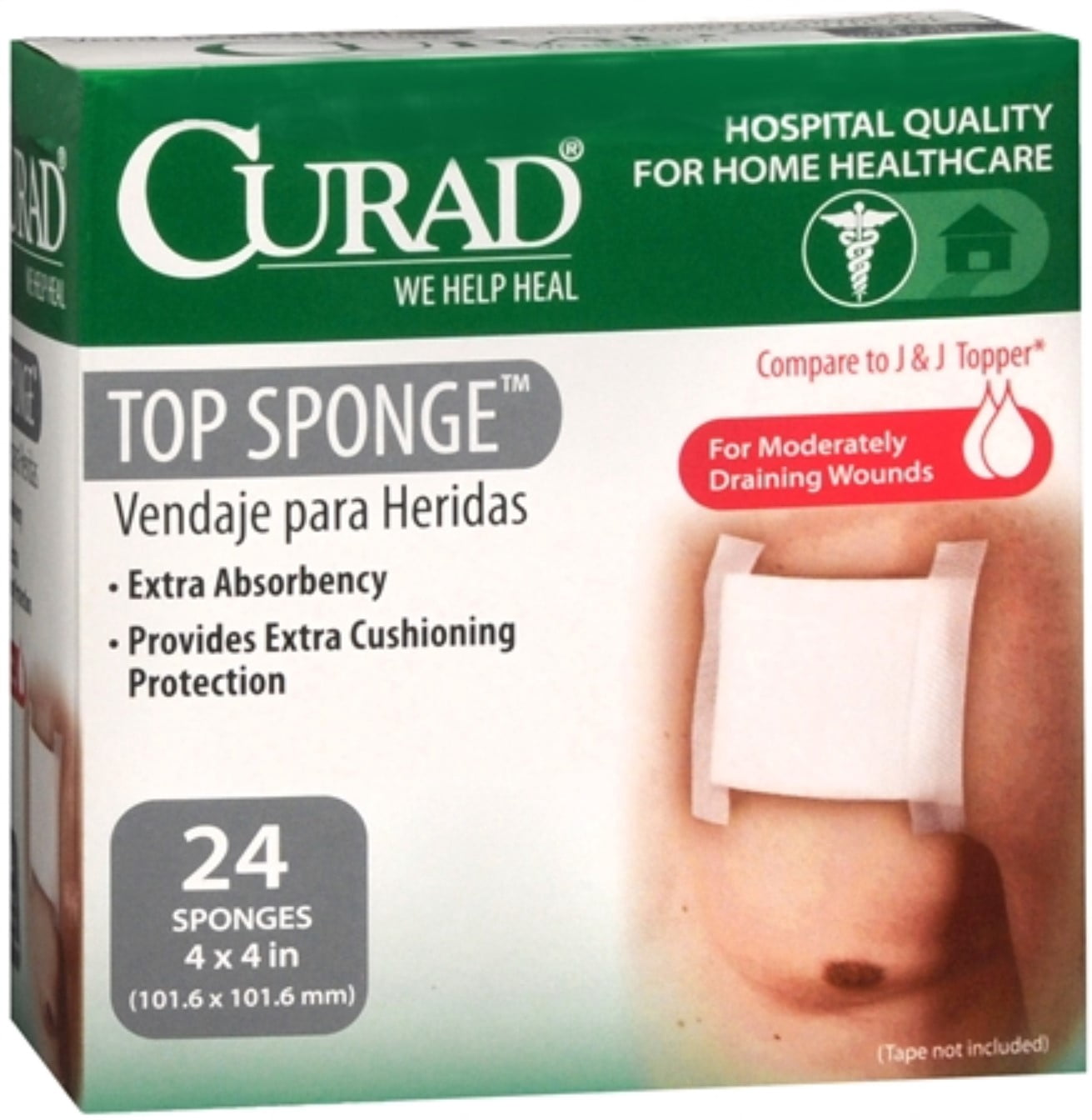 Curad Top Sponges 4 Inches X 4 Inches 24 Each (Pack of 2) - Walmart.com