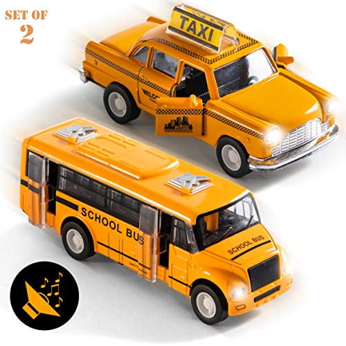 Top Race Diecast School Bus Vehicle Playset (2 Pieces) - Walmart.com
