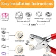 TUWAFE 100 Sets Metal Snaps Buttons with Fastener Pliers Press Tool Kit ...