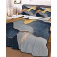 Abstract Impressionist Style Quilts Bedding Set Full Size Gold Blue ...