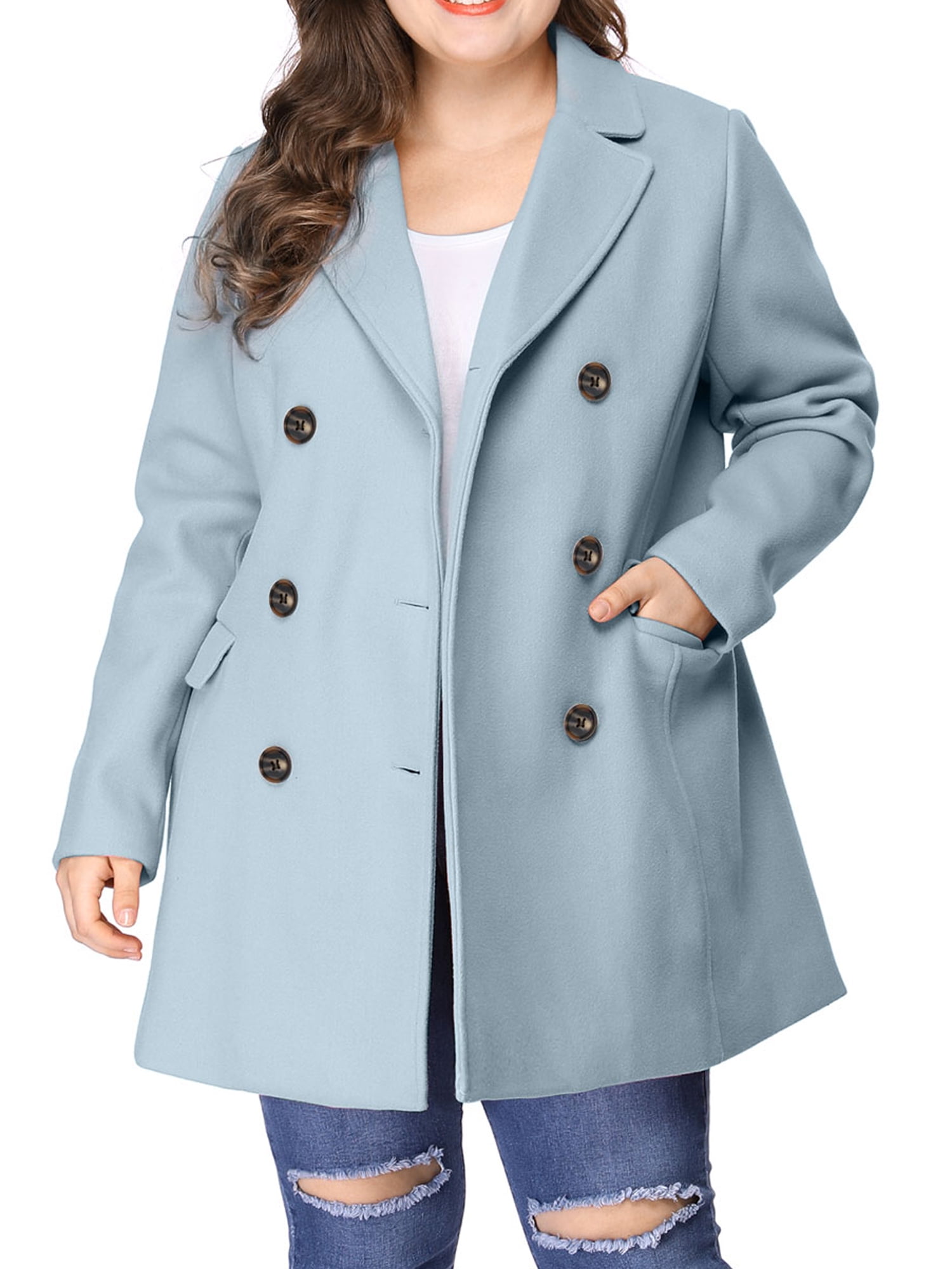Agnes Orinda - Agnes Orinda Women's Plus Size Notched Lapel Double ... Agnes Orinda - Agnes Orinda Women's Plus Size Notched Lapel Double ...