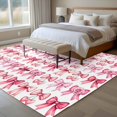 Aesthetic Bows Washable Area Rug 6 x 9 ft Pink Rose Bow Love Bow White ...