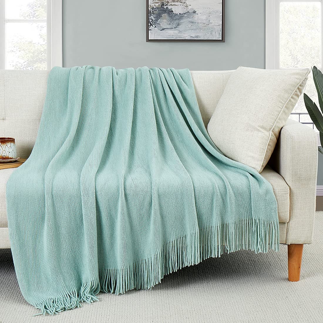 Click here for Htooq Decorative Knitted Throw Blanket With Fringe... prices