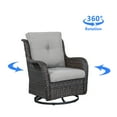 PARKWELL Patio Rocking Swivel Cushioned Chairs Set of 2,Wicker Glider ...