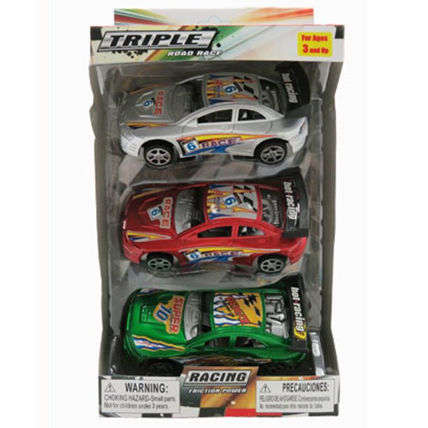 KidPlay Friction Powered Super Race Car Set Kids Toy Vehicles - 3 Pack ...