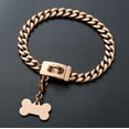 Rose Gold Dog Collar Metal Stainless Steel Chain For Medium Dogs Heavy ...