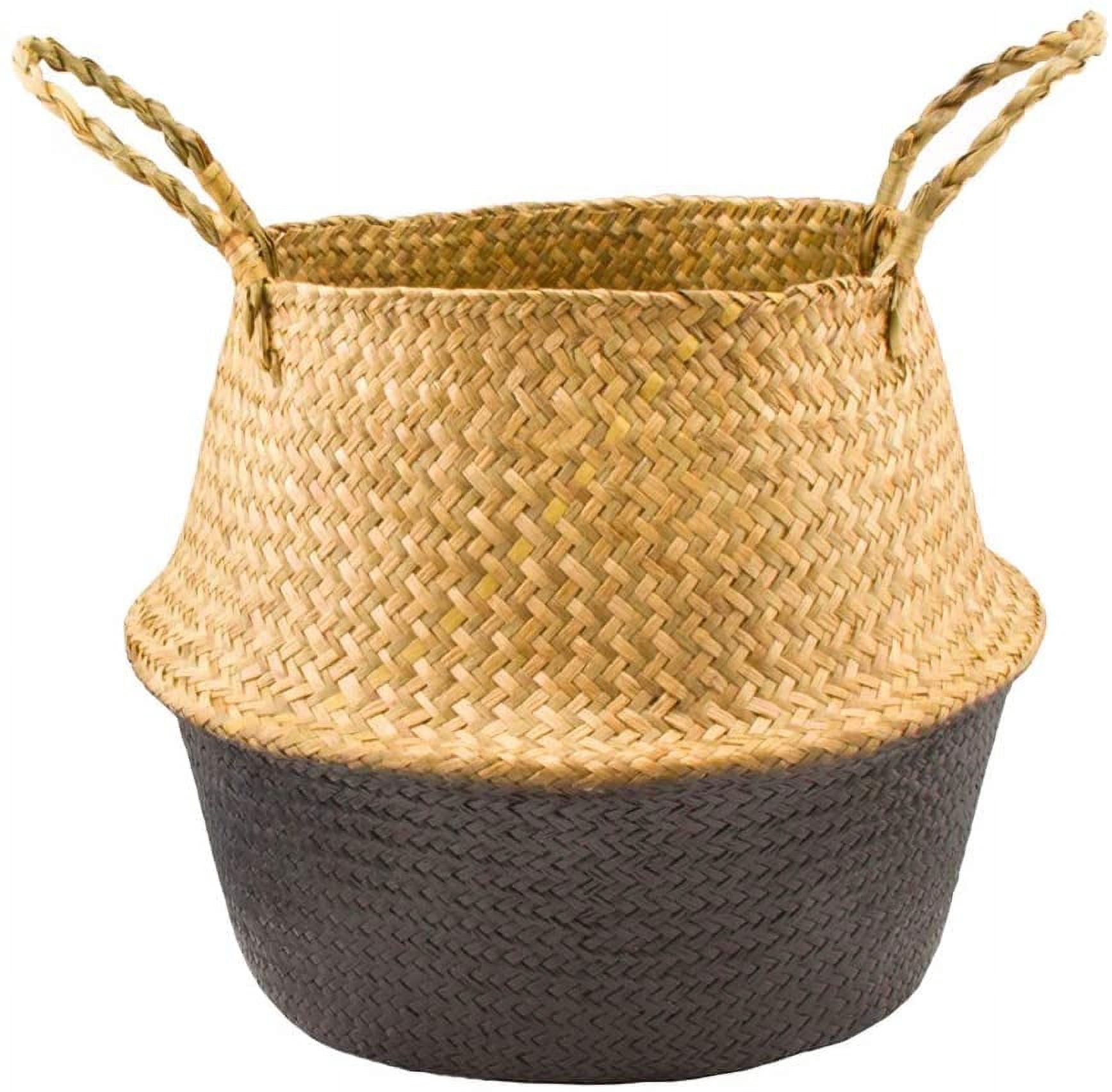 Cesta elegante de junco marino, material natural para almacenamiento ...