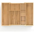 Bamboo Kitchen Drawer Organizer, Expandable Silverware Organizer with ...