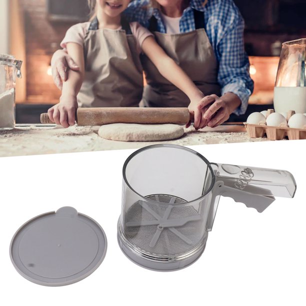 Flour Sifter Sieve, Small PP Transparent Fine Mesh Powder Sifter Sieve ...