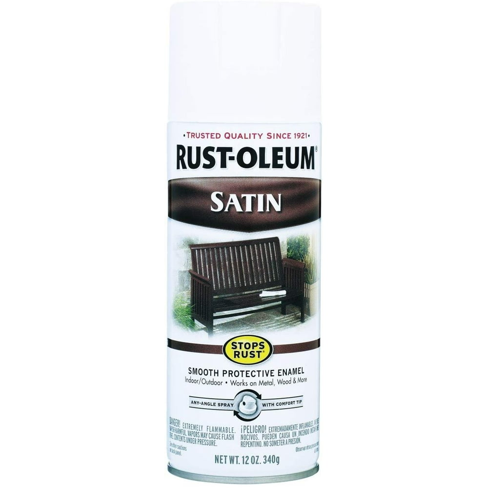 12 Oz White Satin Enamel Finish Spray Paint [Set of 6] - Walmart.com ...