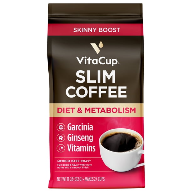 VitaCup Slim Ground Coffee for Skinny Diet & Metabolism, 11 ounces ...